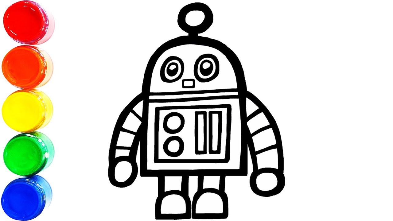 Glitter Transforming Robot Coloring and Drawing For Kids, Toddlersㅣ ...