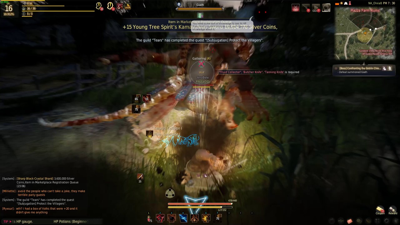 BLACK DESERT ONLINE - Boss Giath battle - YouTube