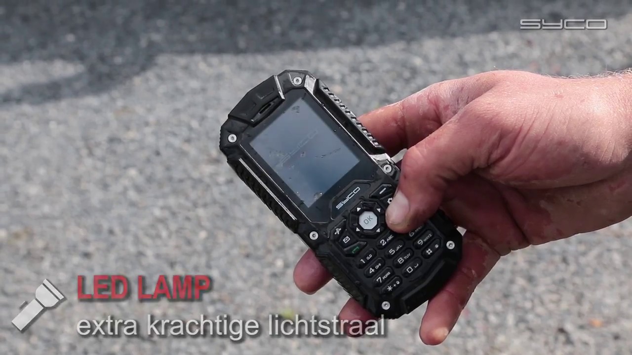 SYCO RP-201 ROBUUSTE TELEFOON DUAL SIM IP67 - PRODUCT VIDEO (NL) - YouTube
