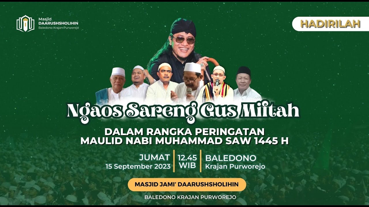 LIVE Pengajian Gus Miftah Di Masjid Jami' Darushsolihin Baledono Krajan ...