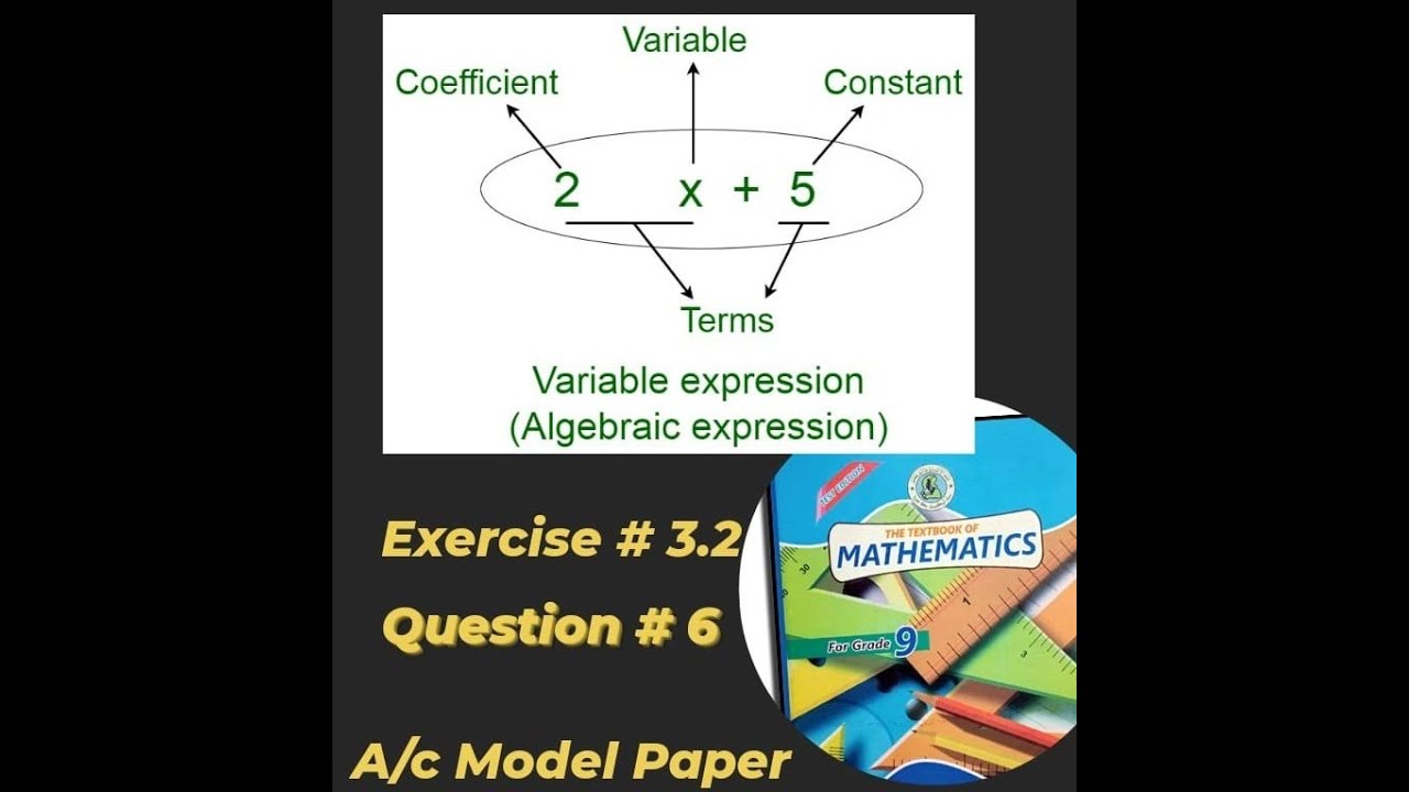 Exercise 3.2 unit 3 algebraic expression class 9 new math Sindh board l ...