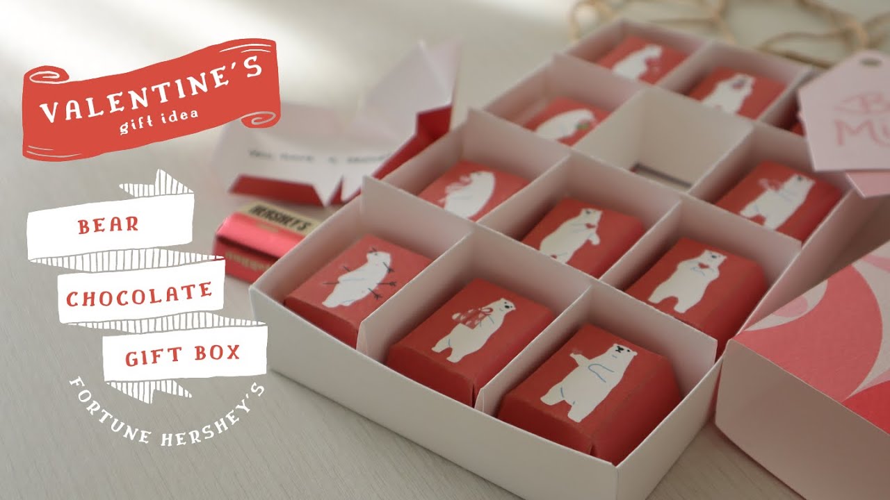 Valentine's Bear Chocolate Gift Box for Boyfriend - Fortune Hershey's ...