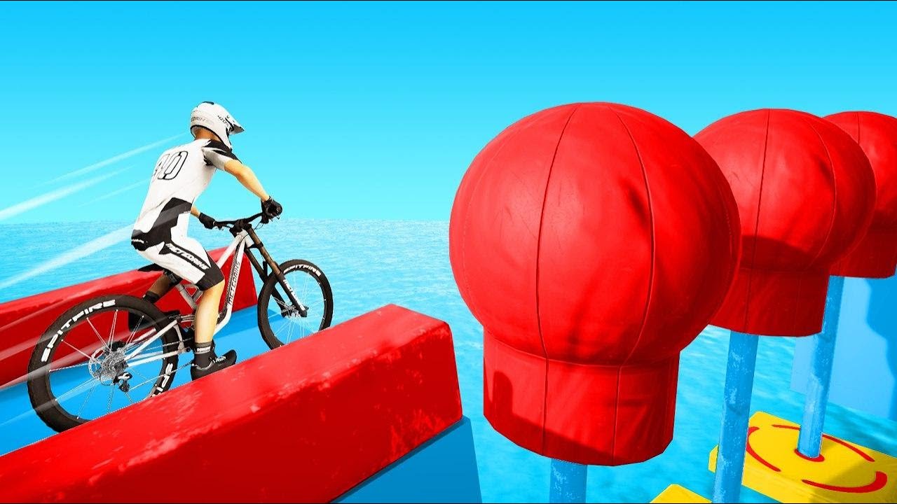 SURVIVING The ULTIMATE WIPEOUT OBSCTACLE COURSE! (Descenders) - YouTube