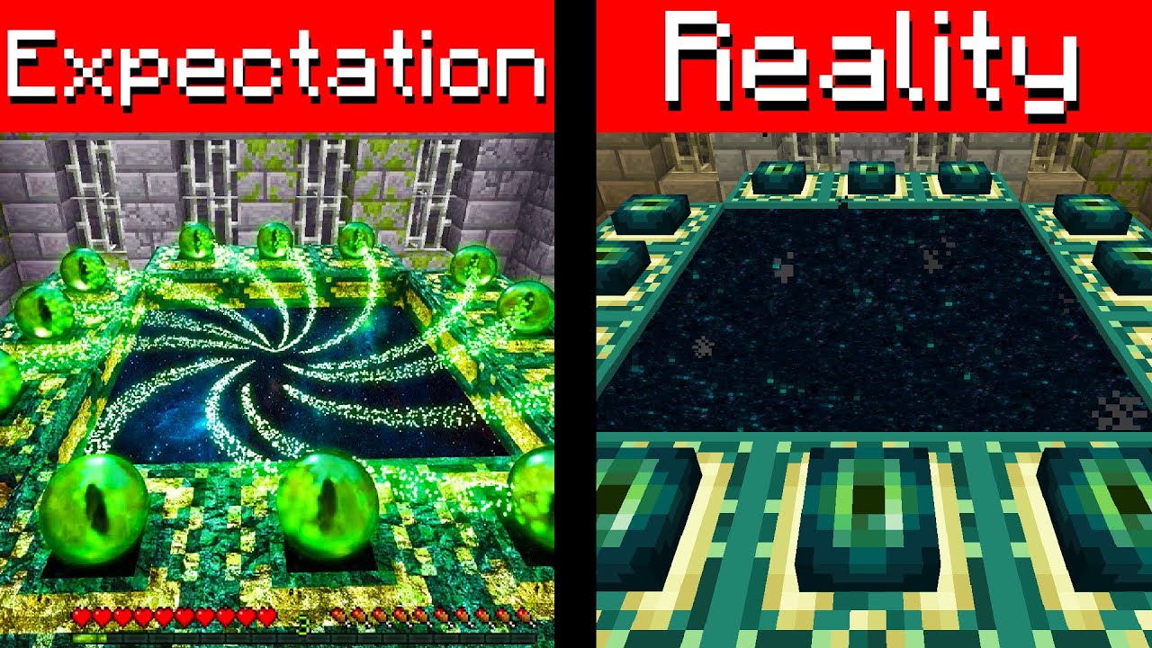REALISTIC MINECRAFT | Reality VS Expectation | END PORTAL - YouTube