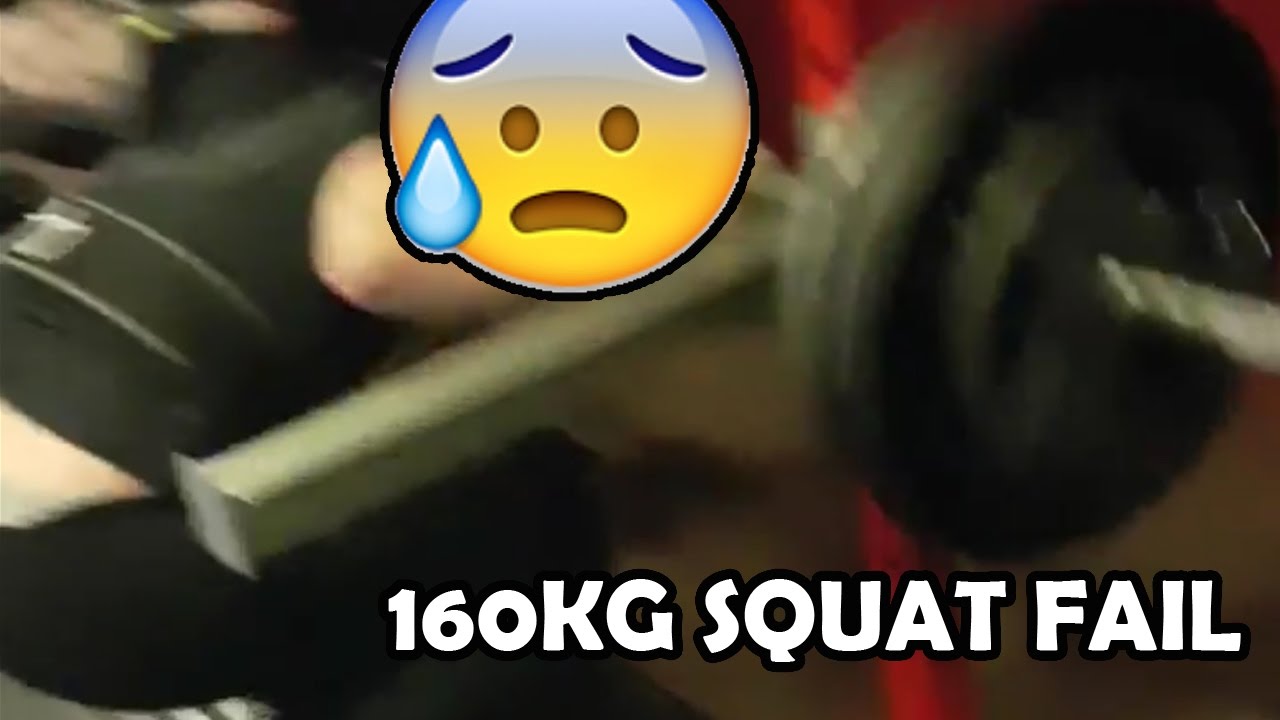 SQUAT FAIL - Idiot falls when squatting 160kg (352lb) | Shot at REPS ...