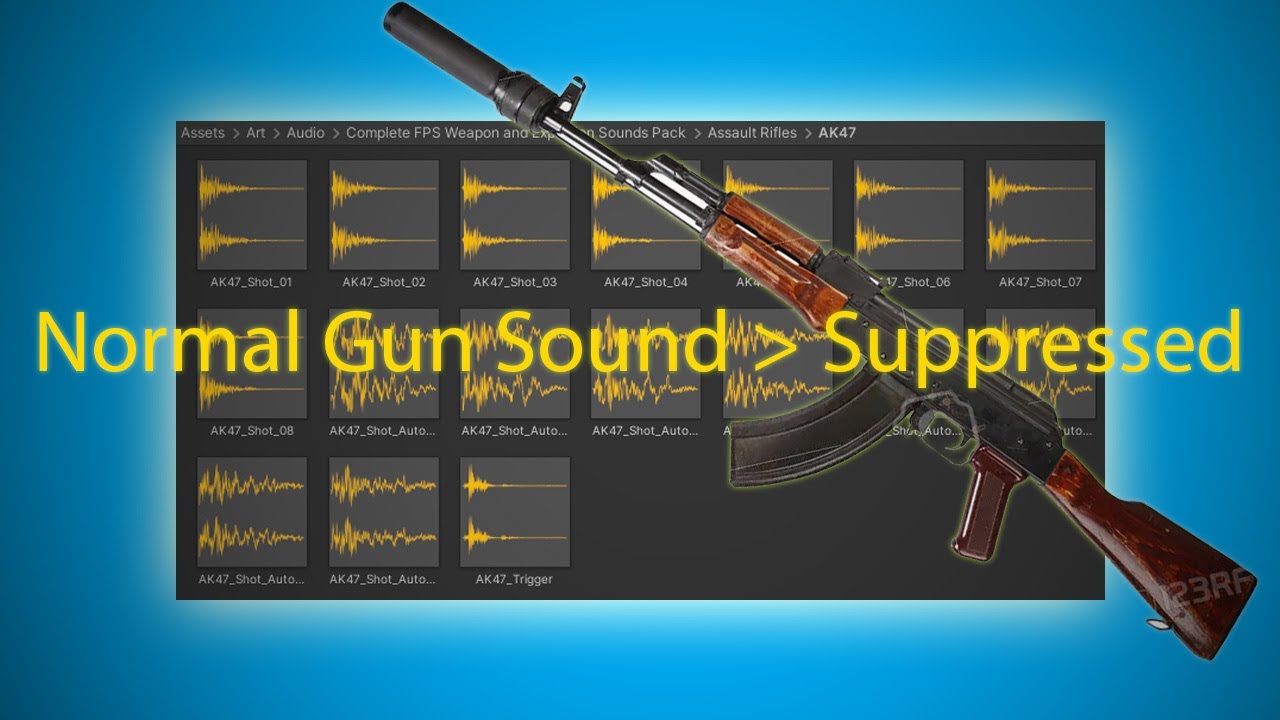 Create Silenced Gun Sound from Normal Gun Shots in Unity - YouTube