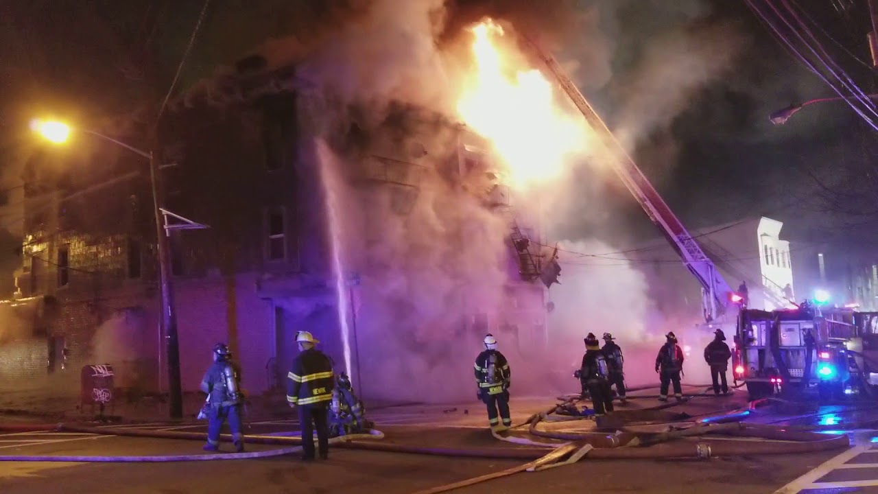Newark NJ Major Fire Part W/ Structural Collapse March 1 2018 - YouTube