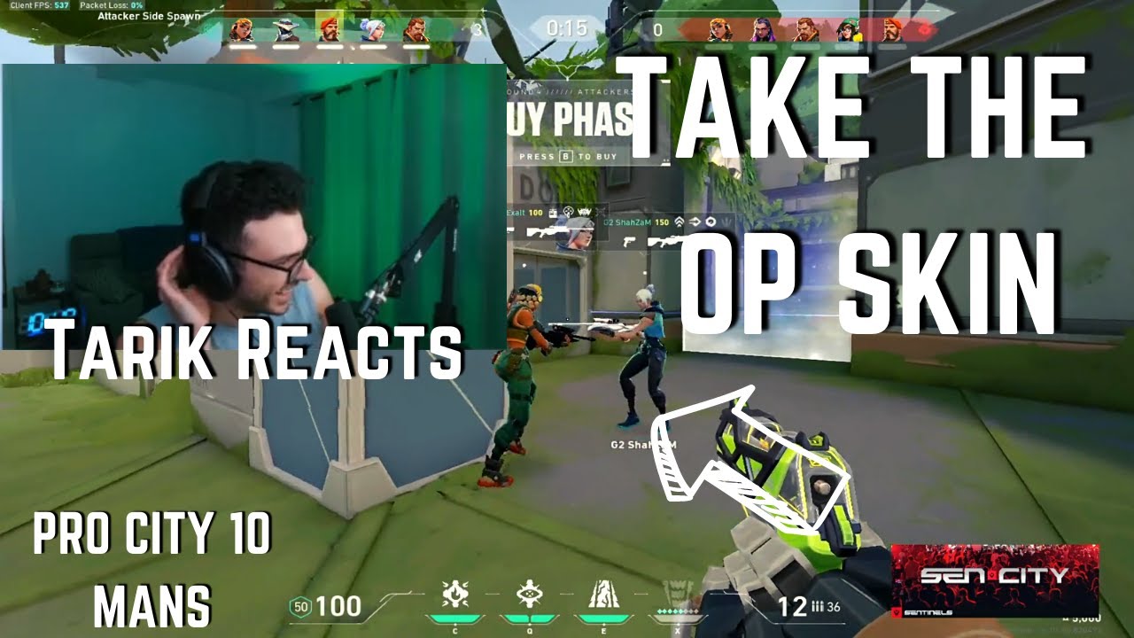 SEN tarik REACTS to DSG Exalt & G2 ShahZaM OP SKIN... LOL // PRO CITY ...