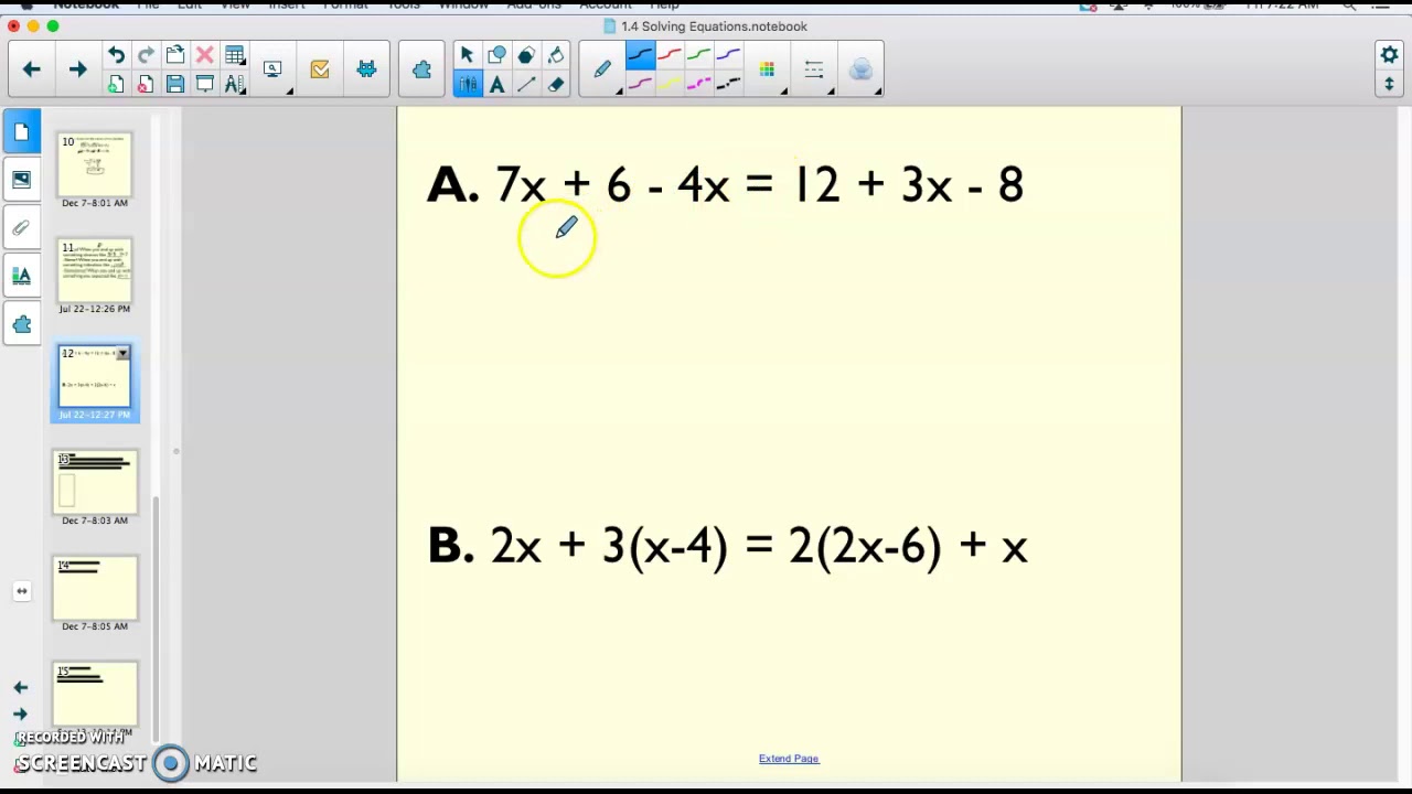 Advanced Algebra 1.4 - YouTube