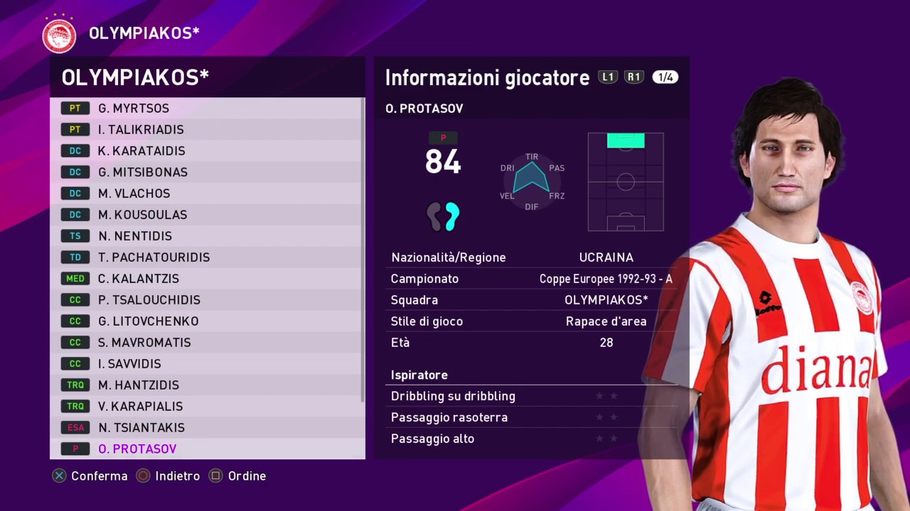 eFootball PES 2020 - COPPE EUROPEE 1992-93 by THE DEX- OLYMPIAKOS - YouTube