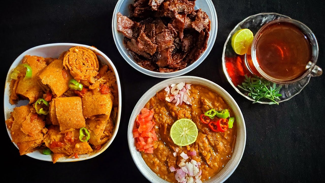 How to make Ethiopian breakfast 》Firfir 》Ful 》 Chechebsa》 ቀለል ያለ የቁርስ ...