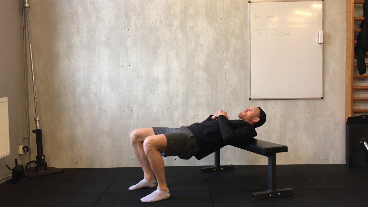 Hip Bridge Iso Hold, Shoulders Elevated - YouTube