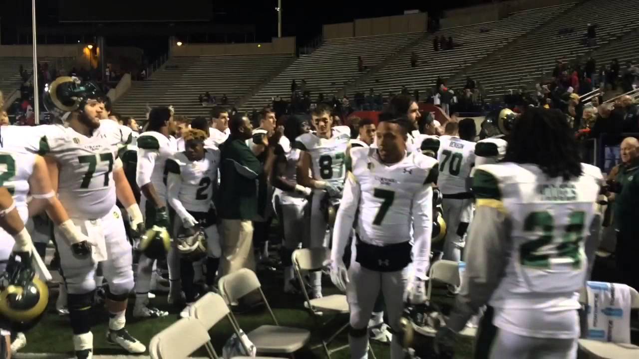 CSU players sing fight song after win at Fresno State - YouTube