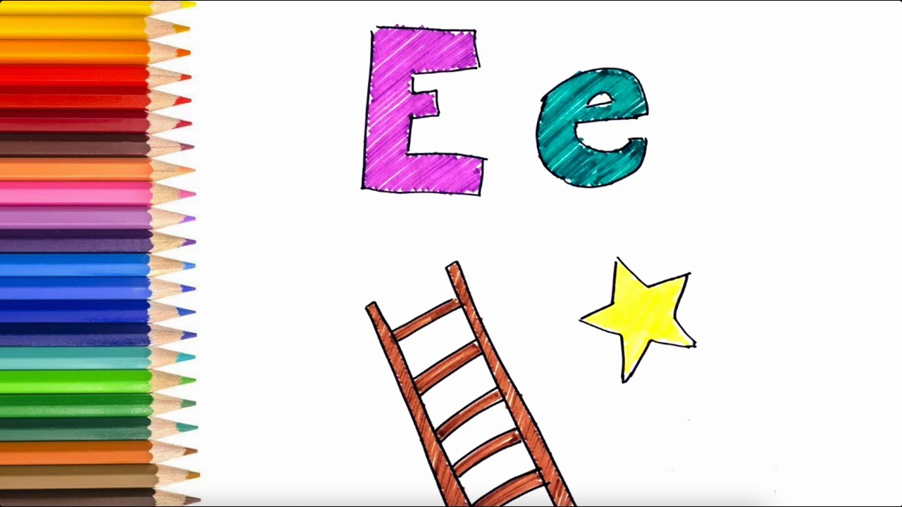 Dibuja y Colorea la Letra E con El Baul de los Colores / Draw and color ...