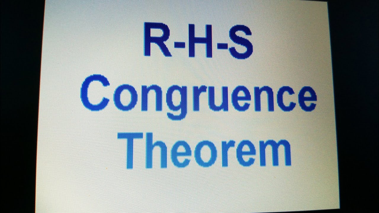 RHS cogurence rule , RHS congurence rule class 9 ,Rhs congurence ...