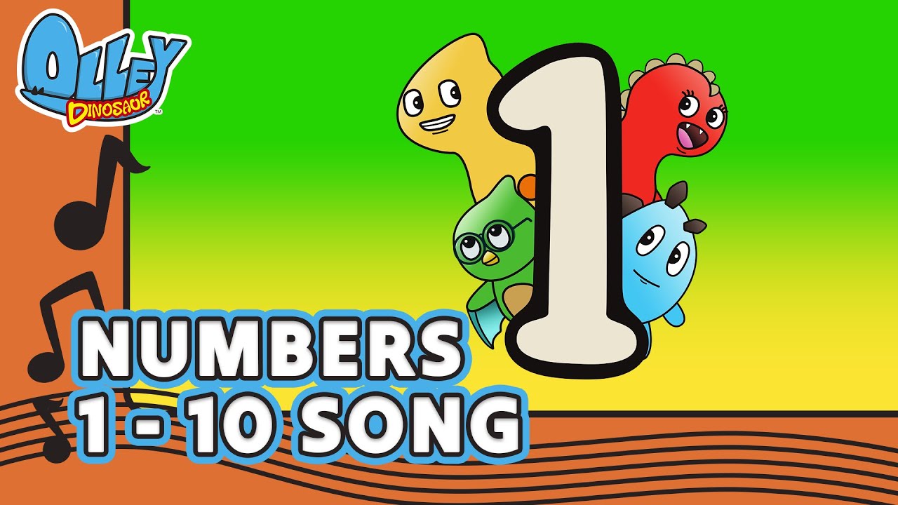 NUMBERS 1 TO 10 SONG - Music Video | Olley Dinosaur | Learn Sing ...