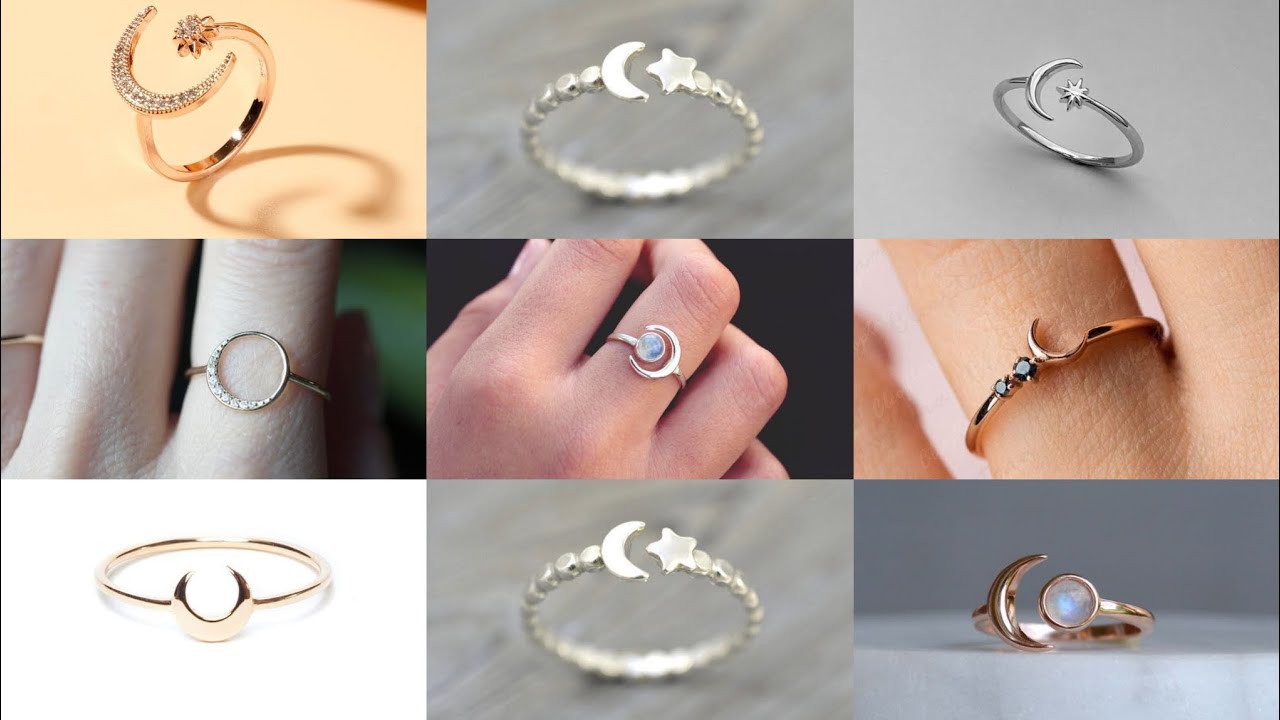 Unique Moon Rings Design 💍 🌙 | Gold Moon Rings | Aesthetic Jewelry # ...