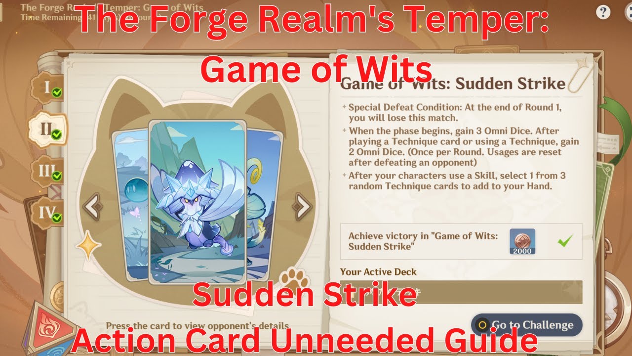 The Forge Realm's Temper: Game of Wits Sudden Strike Guide【Genshin ...