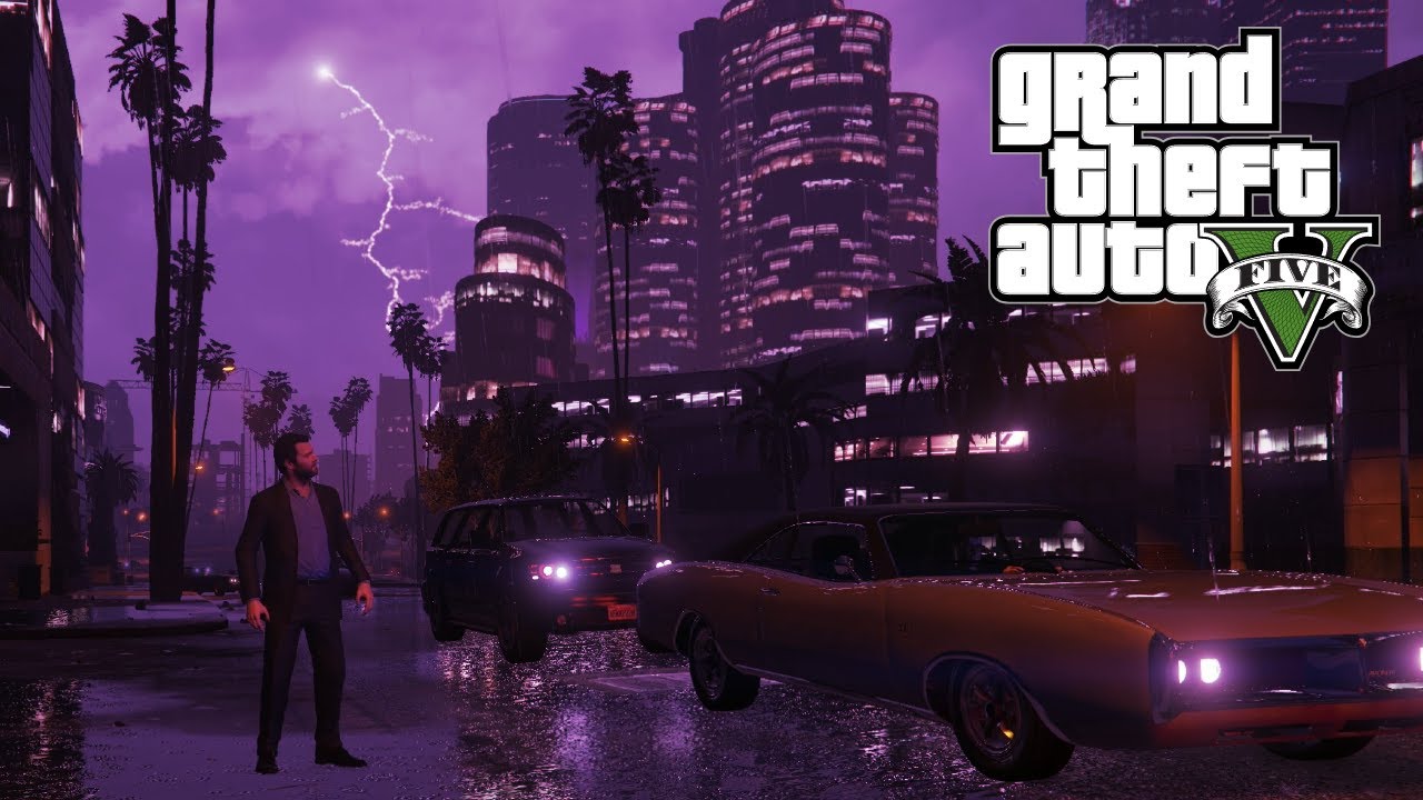 GTA 5 | Heavy Rain and Thunderstorms at Night | Maxed Out Graphics ...