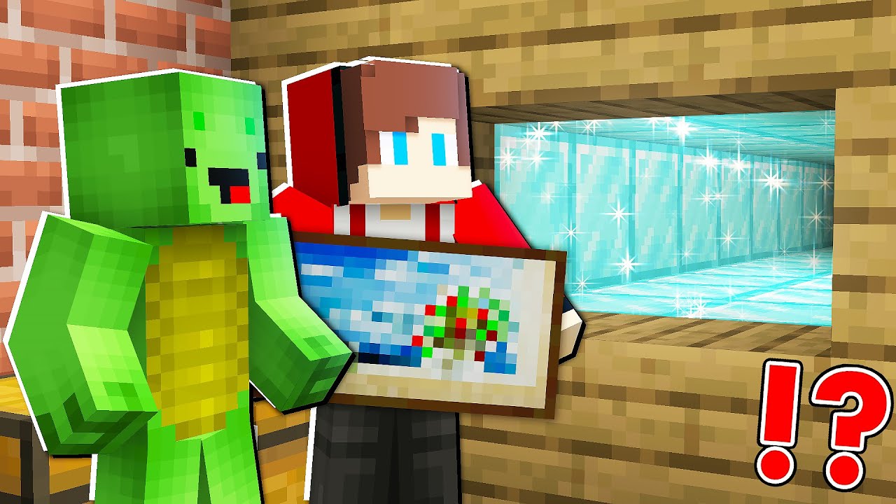 Mikey and JJ Found The SECRET Diamond PASSAGE Behind The PAINTING ! - Minecraft (Maizen) - YouTube
