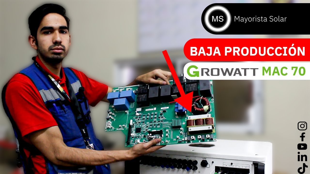 Reparando un Growatt Mac 70 por baja producción - YouTube