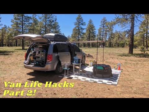 VAN LIFE HACKS Part 2! | No Build Minivan Camper Conversion - YouTube