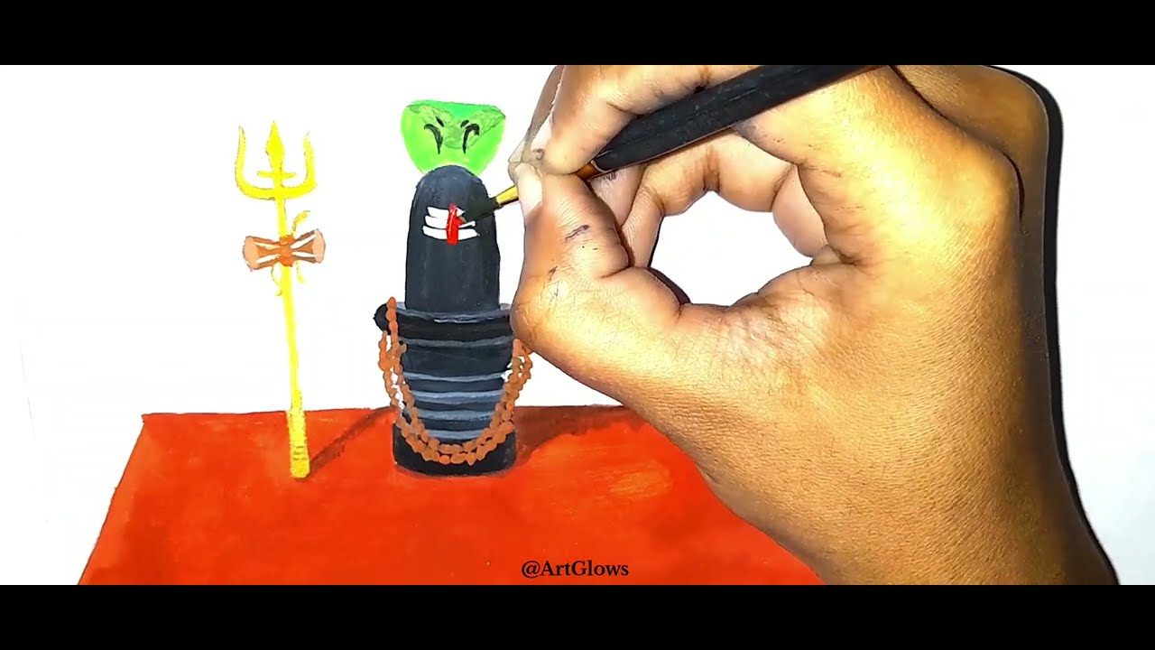 shvling painting।।shivling drawing easy। How make to shiv painting ...