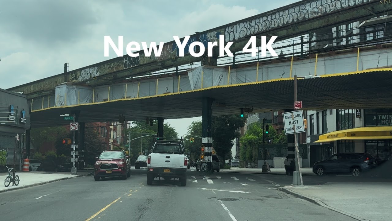 4K New York - Driving tour of Brooklyn ( Leonard Street & Scholes ...