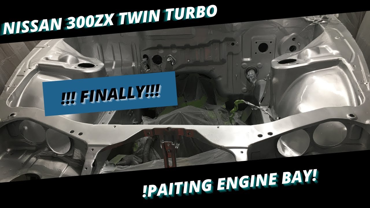 NISSAN 300ZX TWIN TURBO PAINTING ENGINE BAY - YouTube