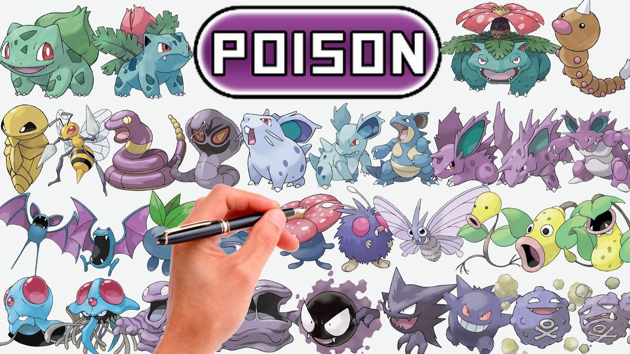 Dibujando todos los Pokémon de tipo VENENO de la Gen 1 | Pokémon ...