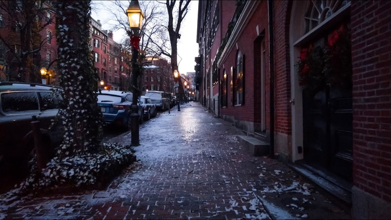6AM Snow Walk in Boston (4K) | Winter Ambience (Beacon Hill, Public ...