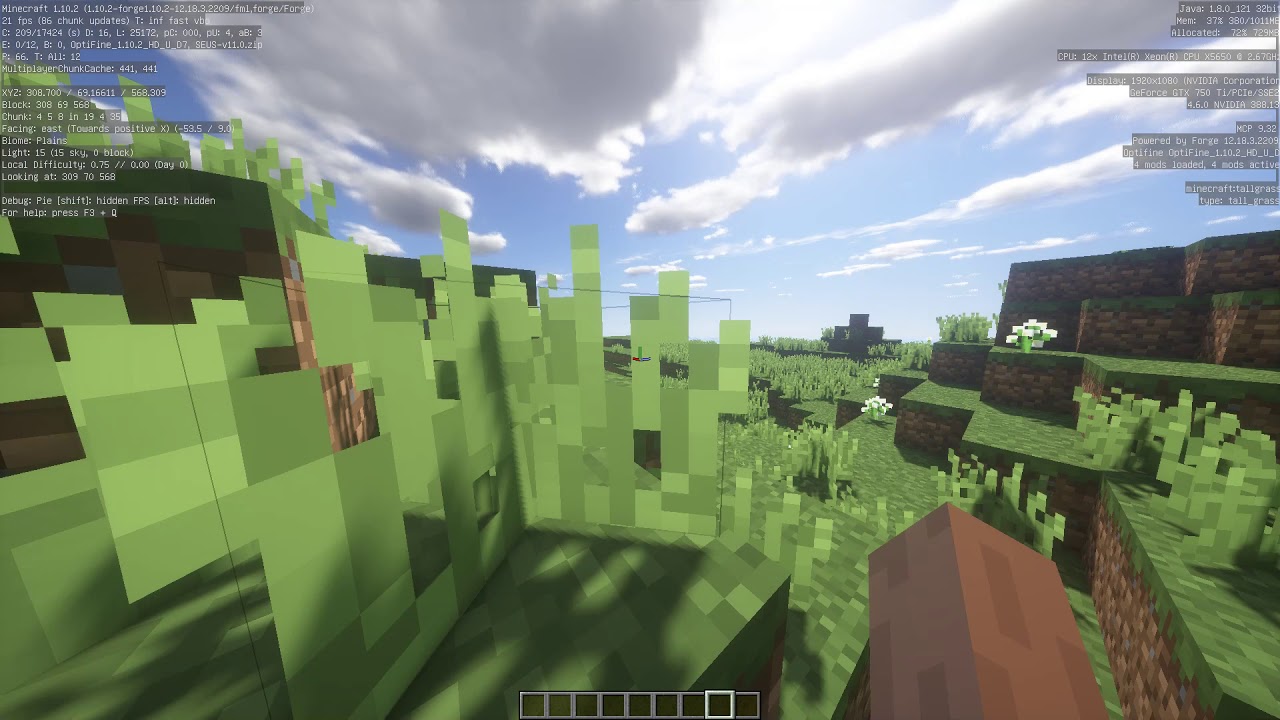 마인크래프트 렌더링 테스트+버그/minecraft rendering test+graphics bug - YouTube