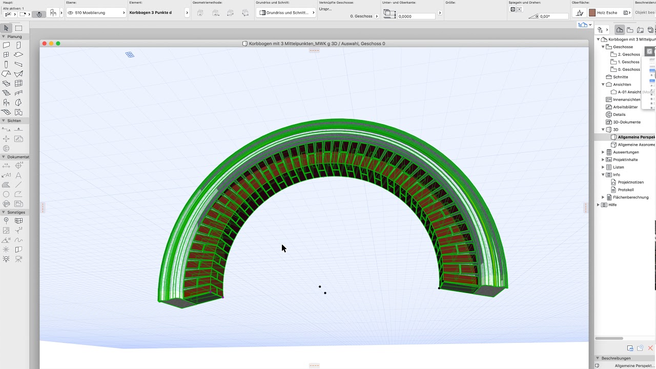 Archicad 22 Korbbogen mit AC Profil - YouTube