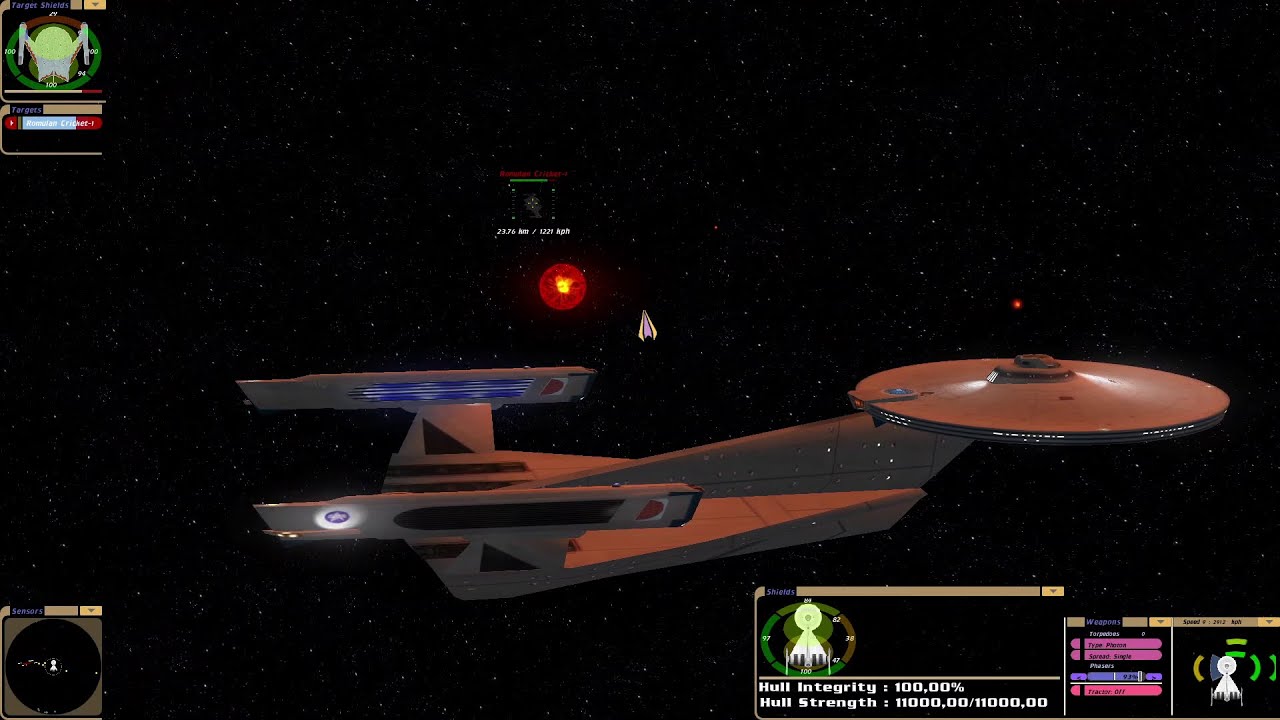 Ariel Class vs Romulan Cricket | KM | Star Trek Bridge Commander - YouTube