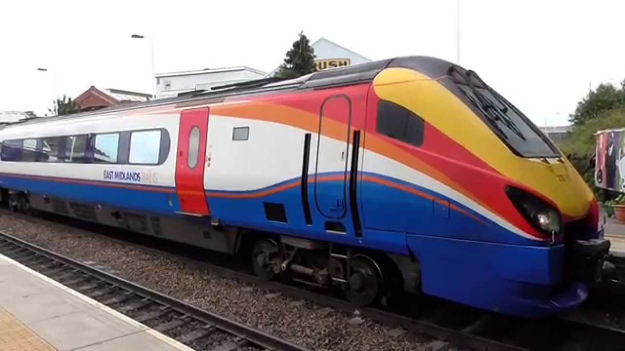 East Midlands Trains Class 222 Departing Loughborough (25/6/15) - YouTube