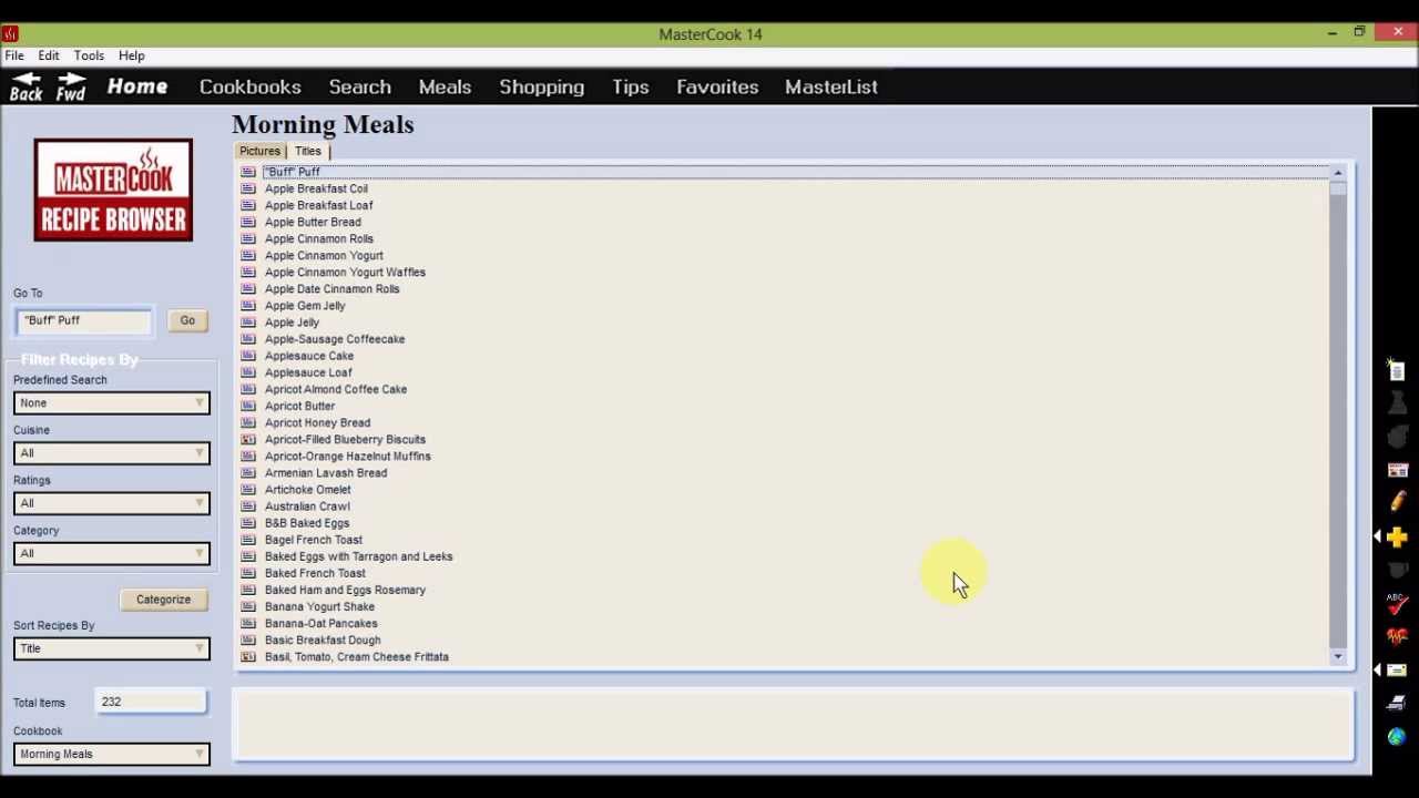Browse and Search For Recipes in MasterCook for Windows - YouTube