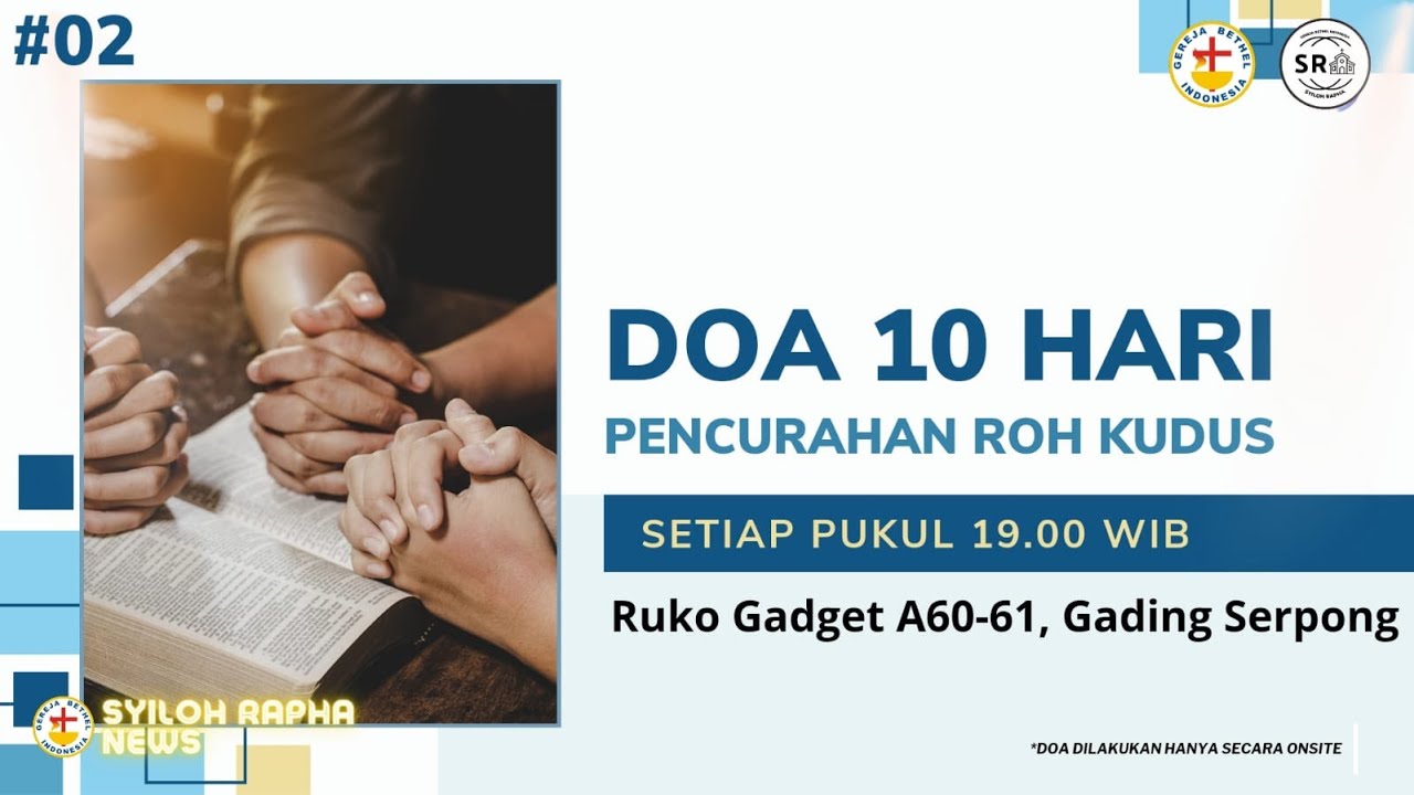 DOA 10 HARI PENCURAHAN ROH KUDUS - JUMAT, 19 MEI 2023 - YouTube