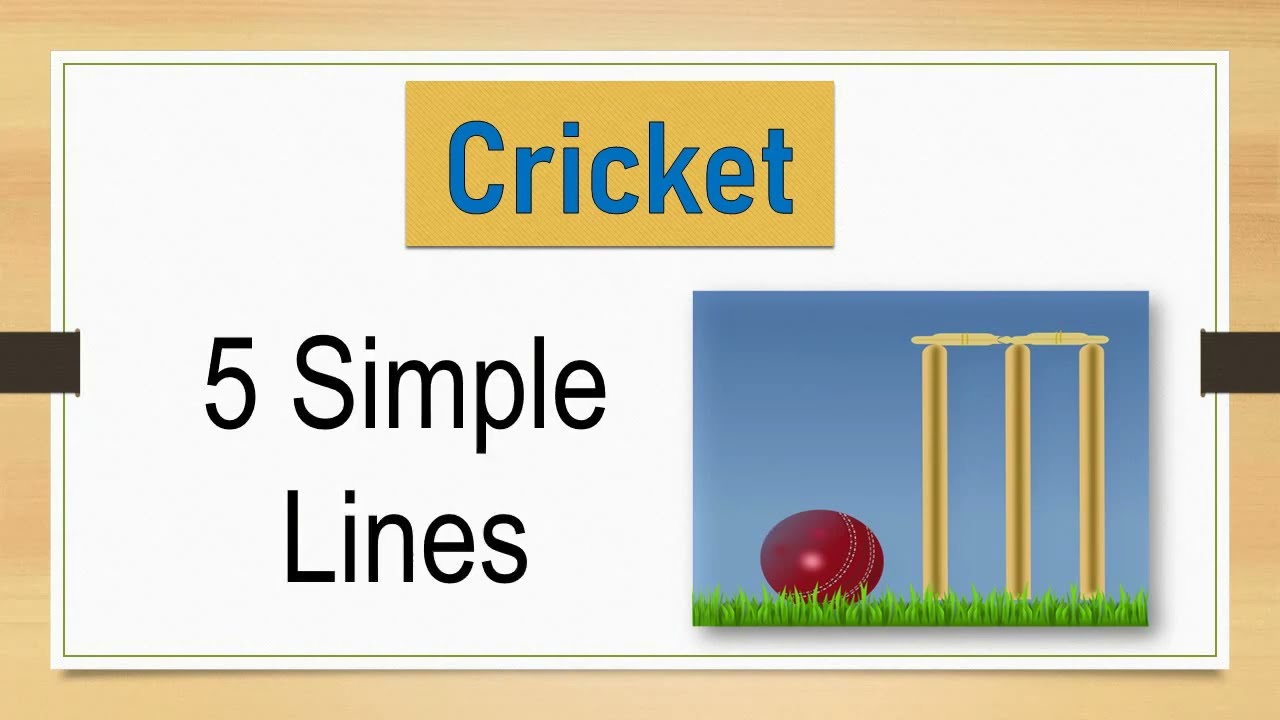 Cricket 5 Lines in English | 5 Sentences about Cricket in English ...