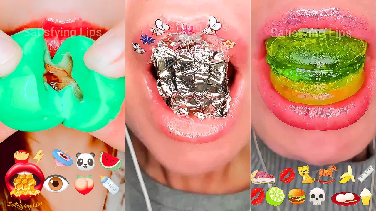 Satisfying ASMR Eating Emoji Food Challenge Compilation Mukbang 먹방 ...