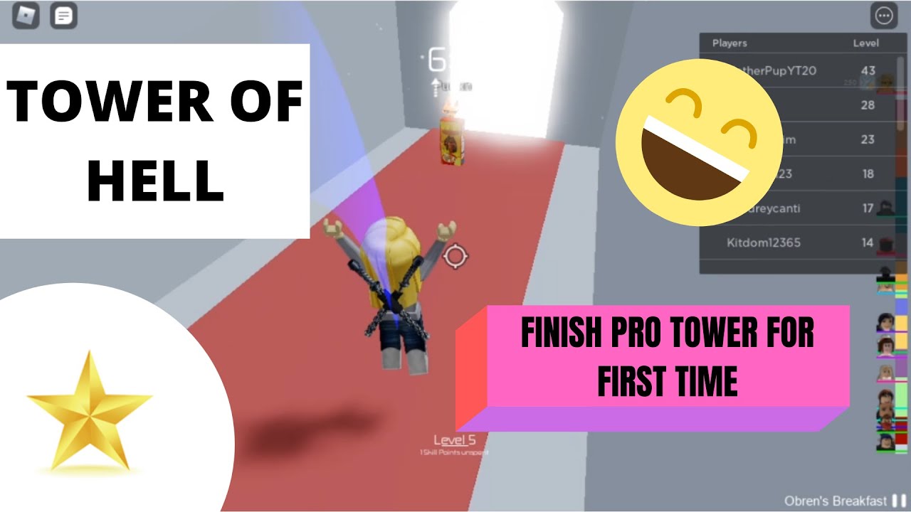 Tower of hell: Finishing pro tower for first time - YouTube