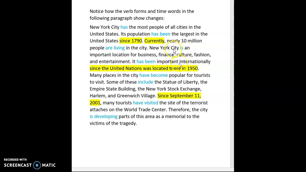 Using time words as signals to verb tense use - YouTube