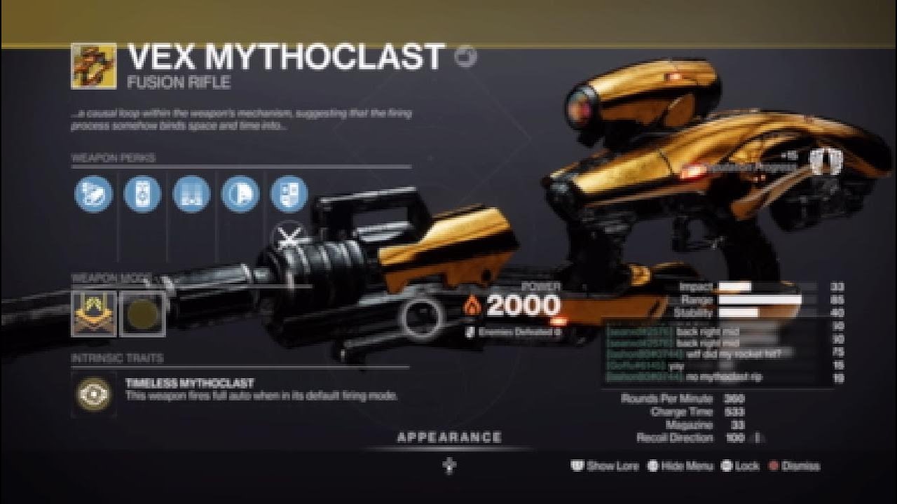 Only took 9 clears to get Vex Mythoclast - YouTube