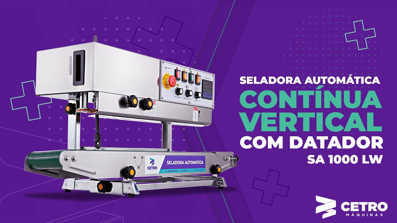 Seladora Automática Contínua Vertical com Datador SA 1000 LW - YouTube
