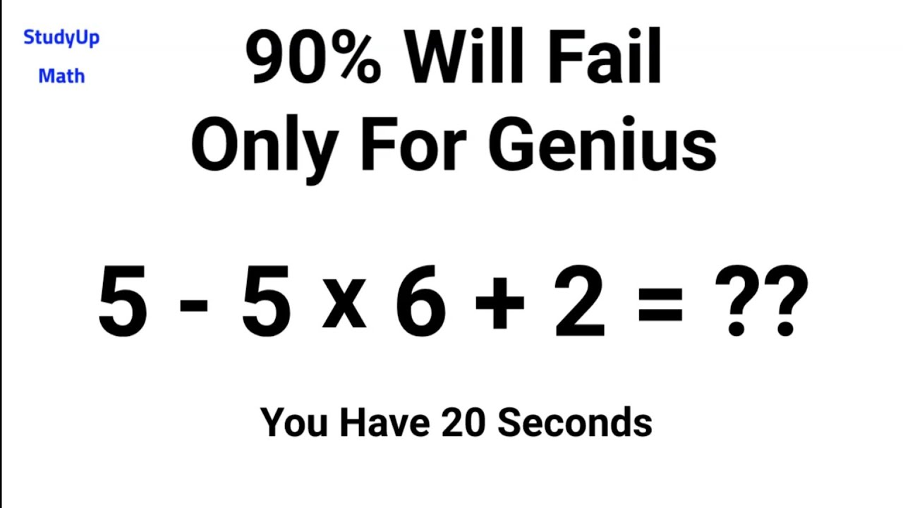90% will Fail || Only for Genius || Comment Your Answer StudyUp Math ...