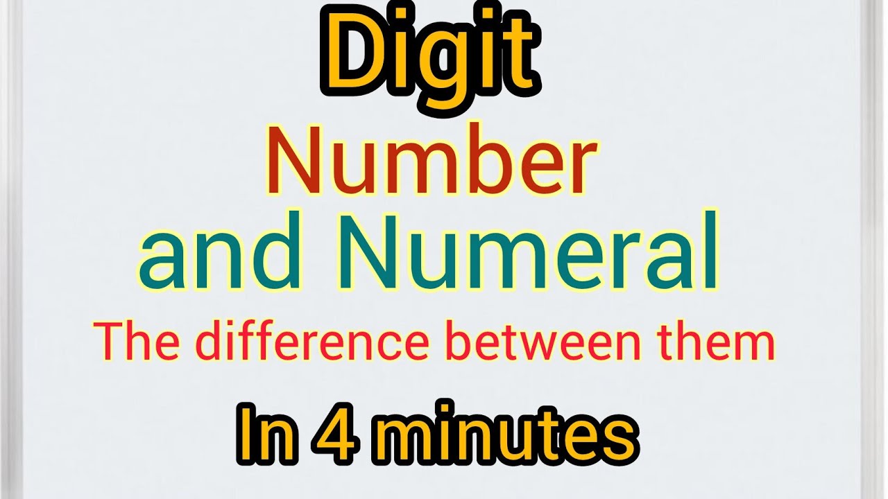 Digit. Number and Numeral. all primary stages the difference between ...