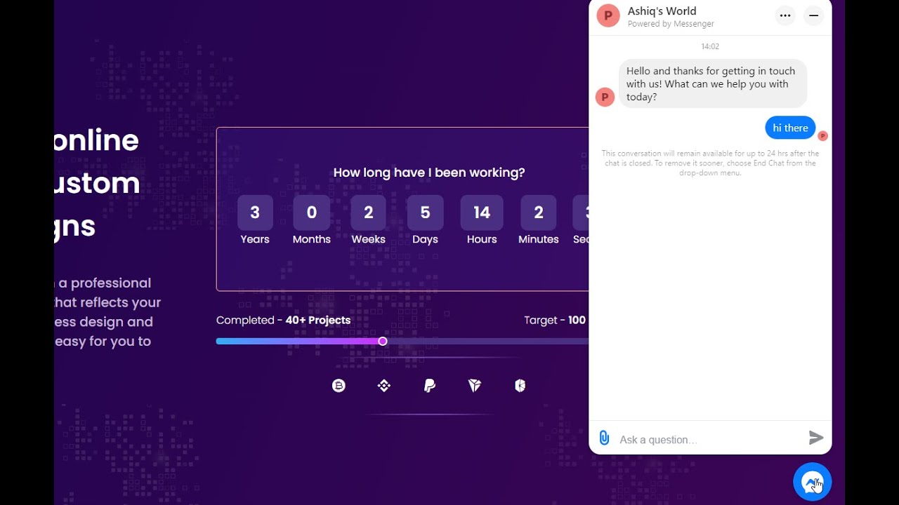 How to connect facebook live chat with wordpress website - YouTube
