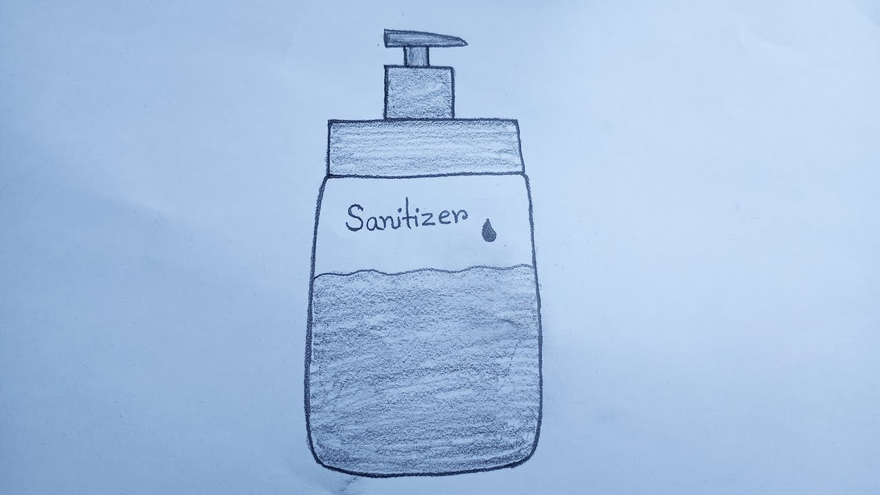How to draw hand sanitizer step by step|Art hand sanitizer very easy ...