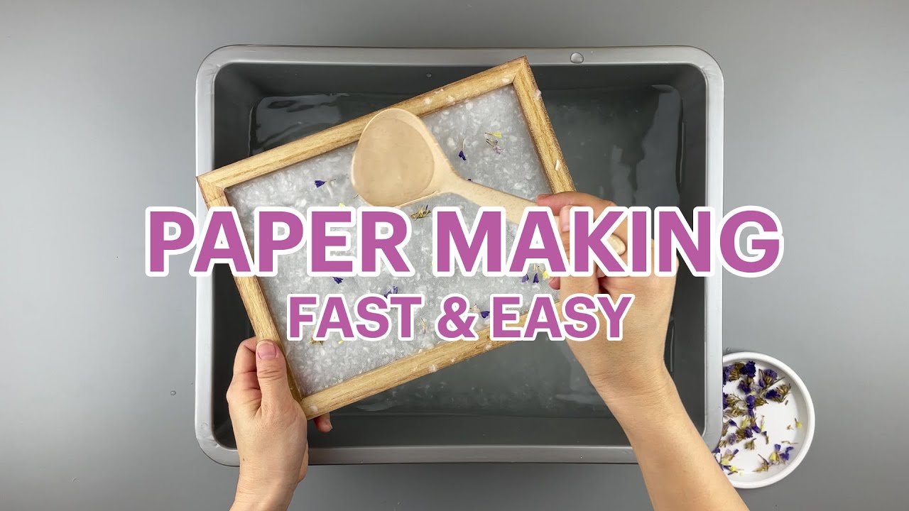 How to make paper. Handmade paper. DIY paper making with paper pulp ...
