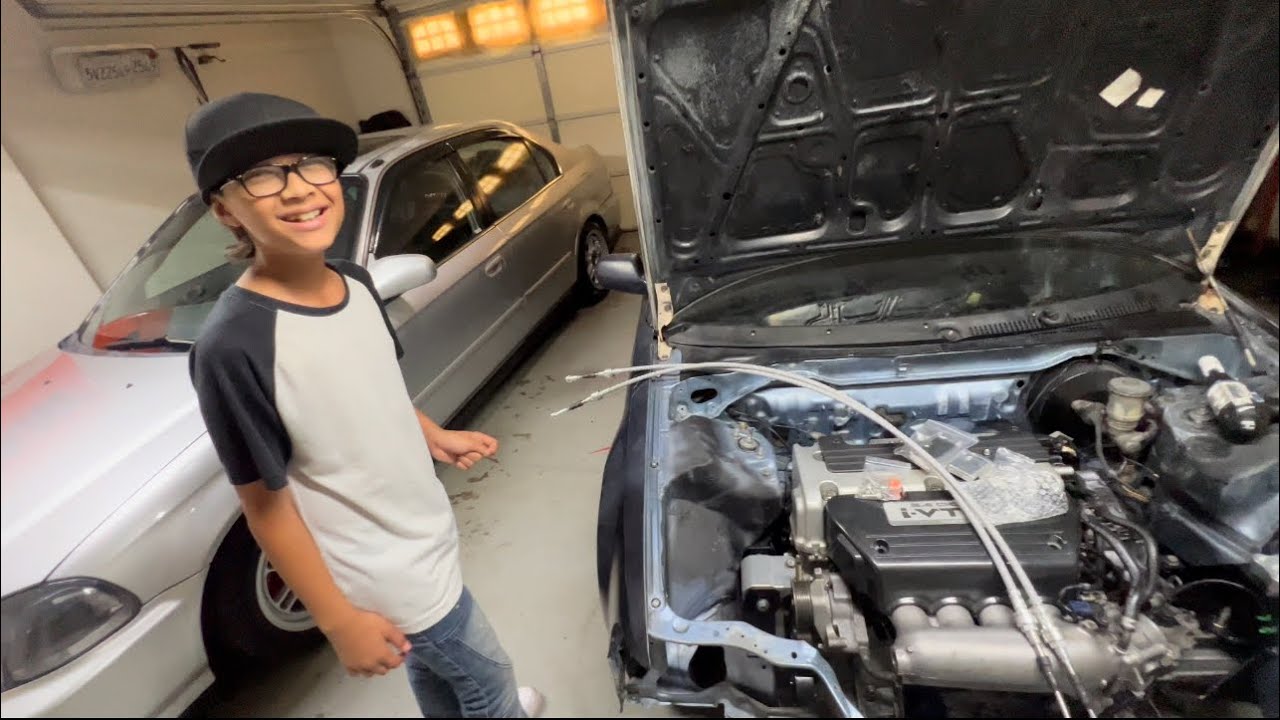 Ef k series shifter cables and bracket install… k24 ef race car #viral ...