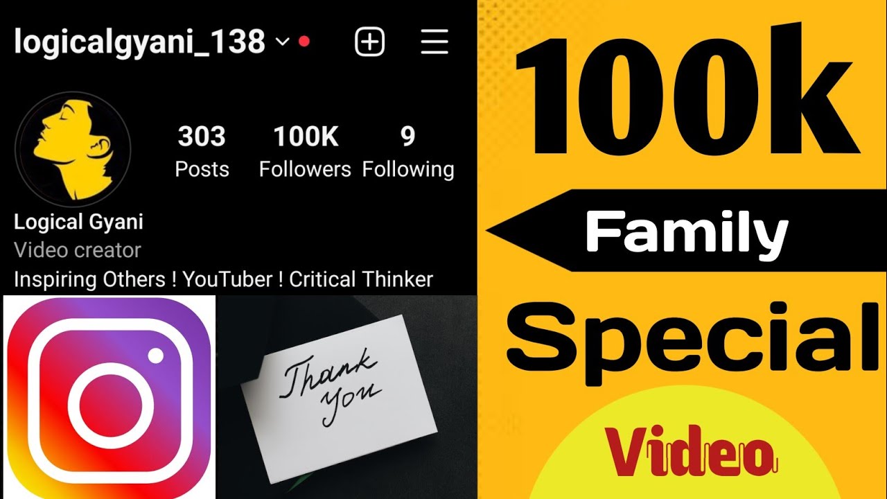 100k Instagram Followers Special Video 🔥 Journey From 0 To 100k Instagram Family - YouTube